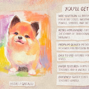 60 Retro Pencil Brushes for Procreate, Paper Textures, Sketch Brushes ...