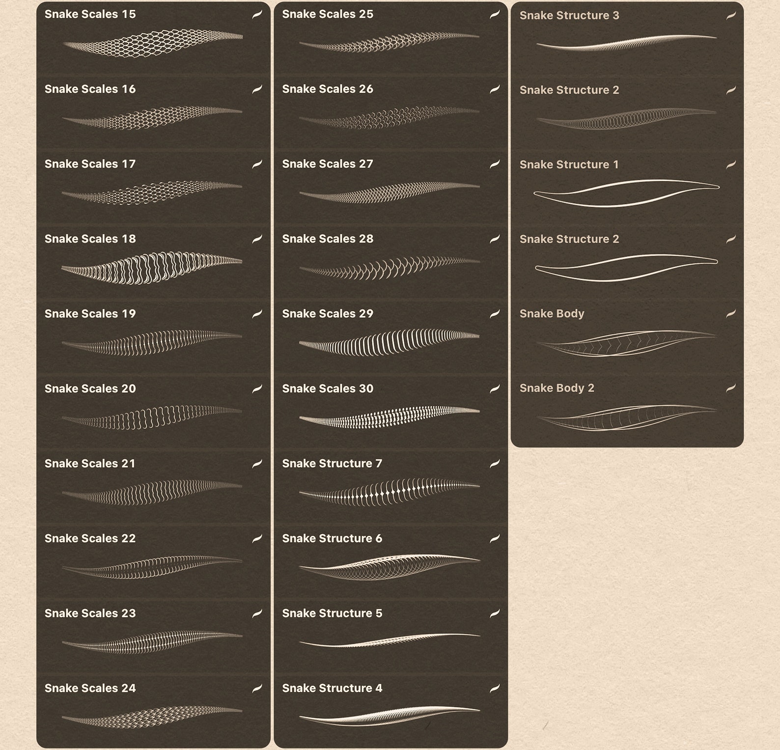 56 Snake Brushes for Procreate | Scales, Structure, Snake Body ...