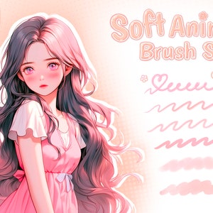 Procreate Soft Brush Set in Anime Style, Manga Brush Set, Procreate ...