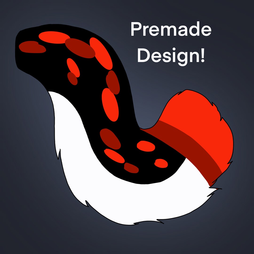 Premade Preorder Fursuit Tail Curl Tail Furry Fursona Black Curl Tail ...