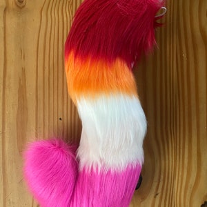 Lesbian LGBT Curled Pride Fursuit Tail - Etsy