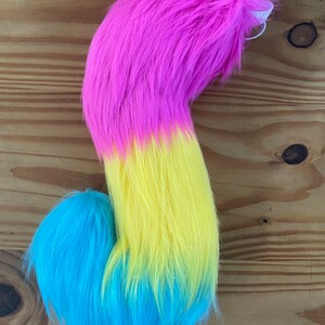 Pansexual LGBT Curled Pride Fursuit Tail - Etsy