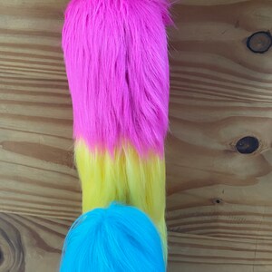 Pansexual LGBT Curled Pride Fursuit Tail - Etsy
