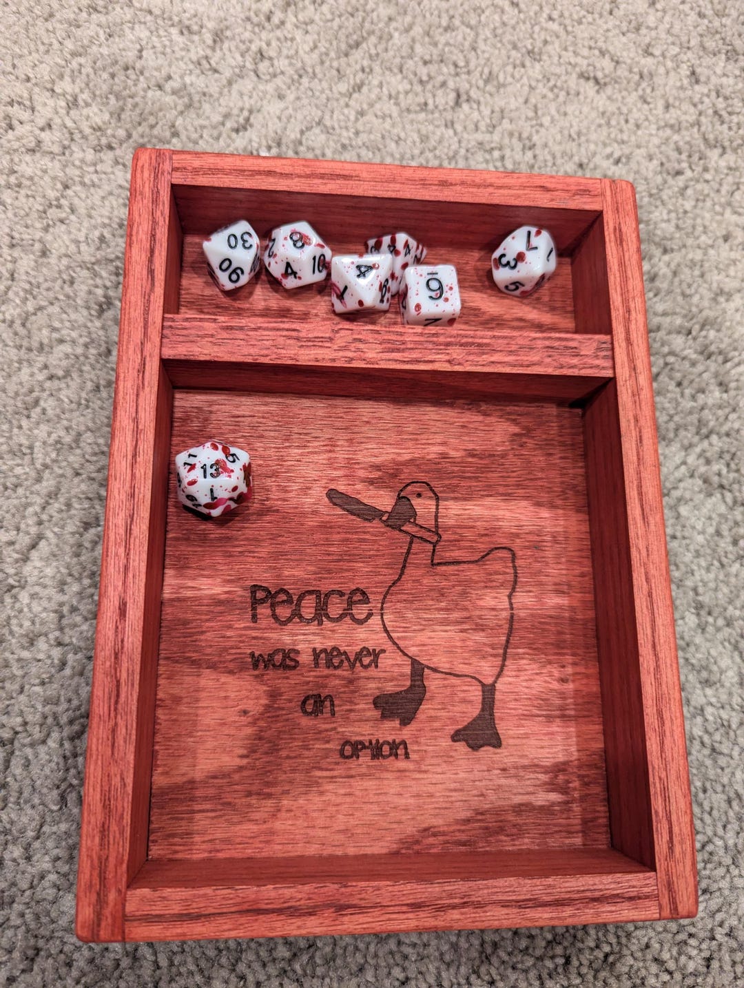Handmade Wood Dice Tray & Dice Vault With Engraved Silly Goose - Etsy