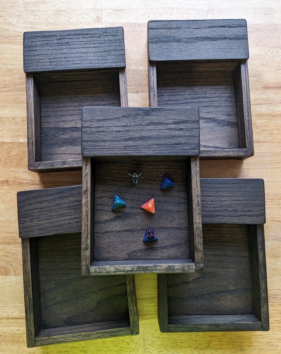 Handmade Wood Dice Tray With Covered Dice Vault for Tabletop/role ...