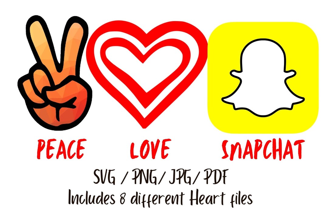 Peace Love Snapchat, Funny Snap Chat Social Media Digital File, SVG/PNG ...