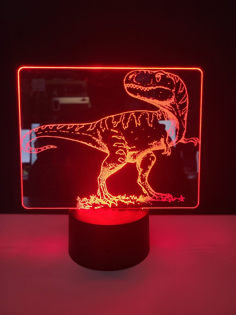 Dinosaur LED Light Laser Cut and Engraved T-rex Dinosaur - Etsy