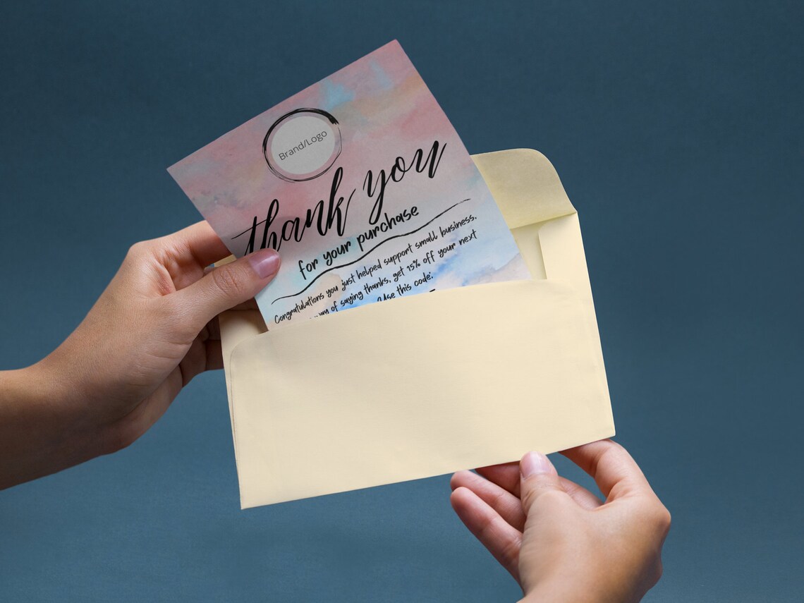 Printable Blush Watercolor Thank You Card / Thank You Card - Etsy