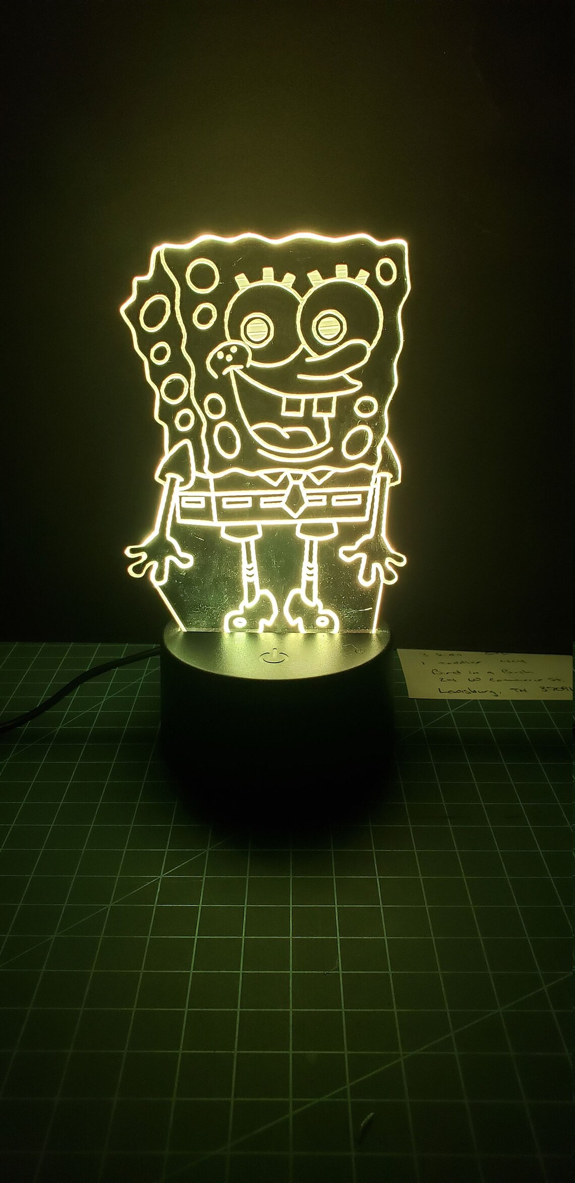 SpongeBob Lamp 3D Laser Cut and Engraved Acrylic LED Light | Etsy