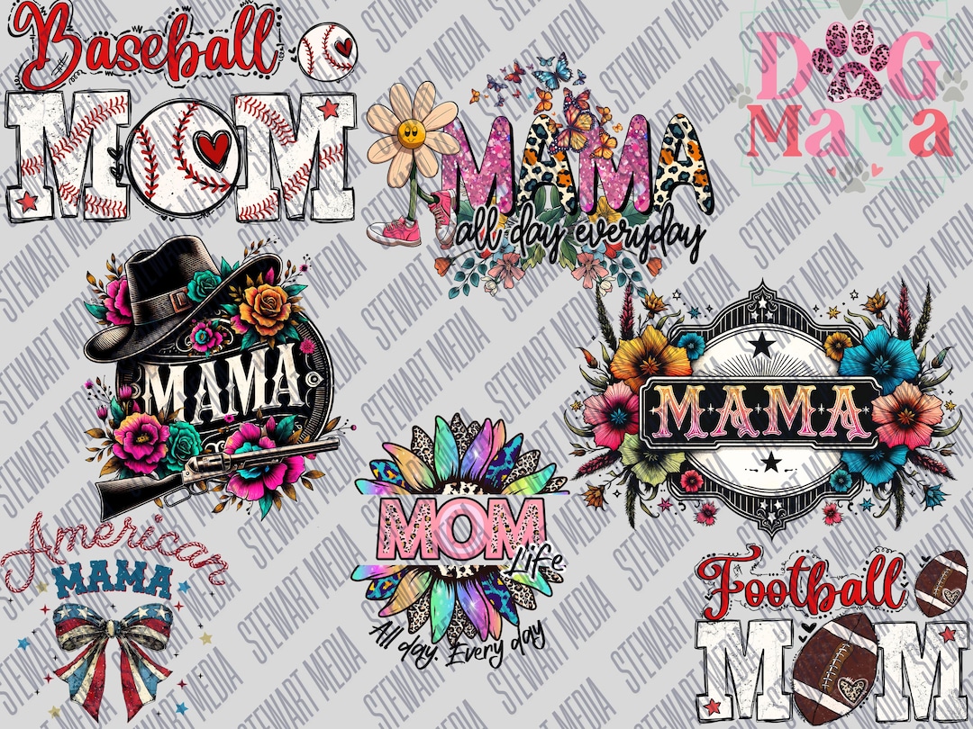 Mom POD Sublimation Clipart Bundle - Digital File Digital Download - 15 ...