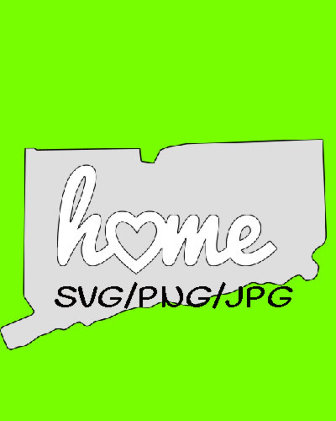 Connecticut State Outline File in SVG PNG JPG for Cut Files - Etsy