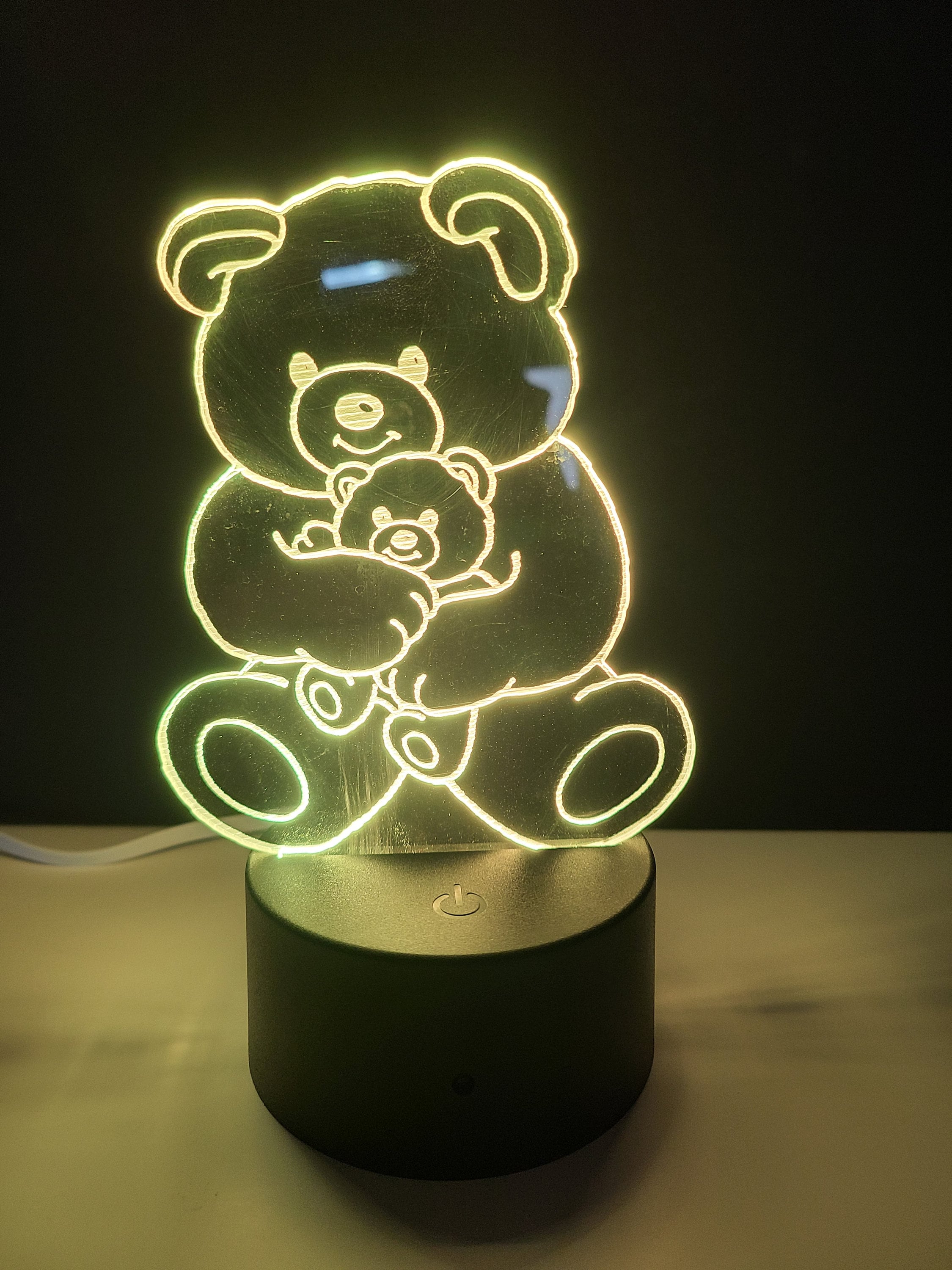 Teddy Bear LED Light Laser Cut and Engraved Stuffed Teddy | Etsy