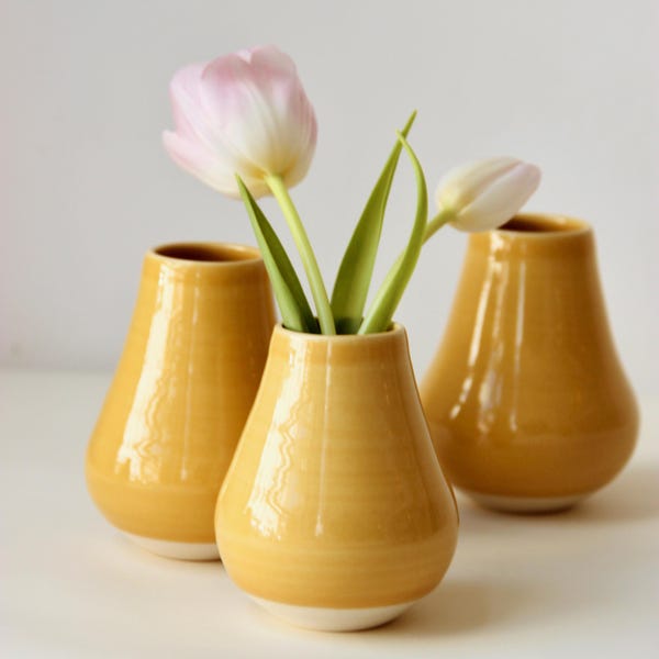 Yellow Flower Vase - Etsy