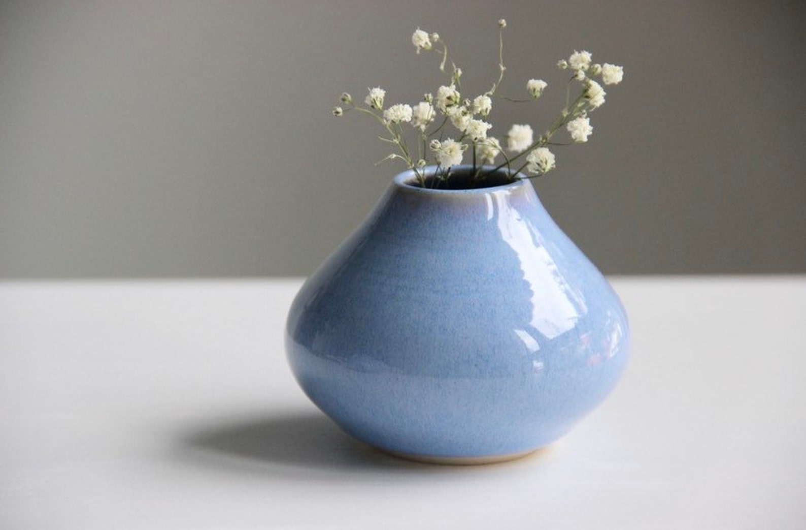 Light Blue Ceramic Bud Vase Unique Flower Vase Small - Etsy