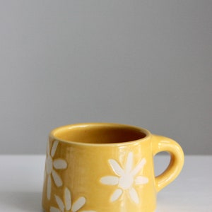 Handmade Yellow Cappuccino Mug | Sun Mug | Yellow Sun Mug | Yellow Mug ...