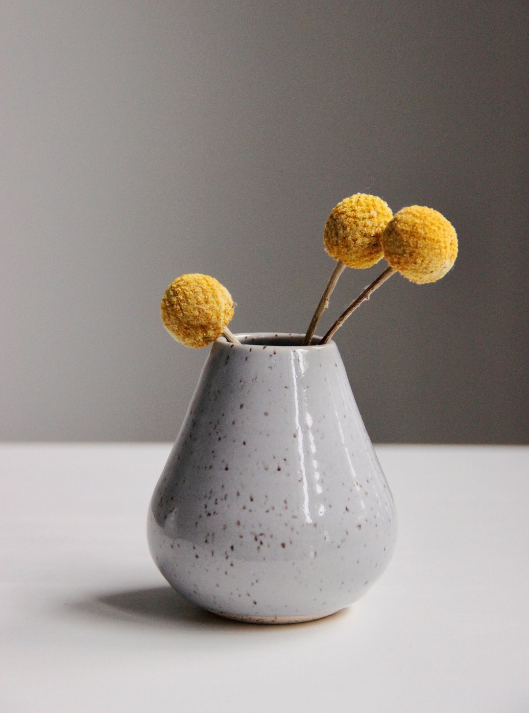 Handmade Ceramic Bud Vase Grey Vase Small Flower Vase Modern Minimalist ...