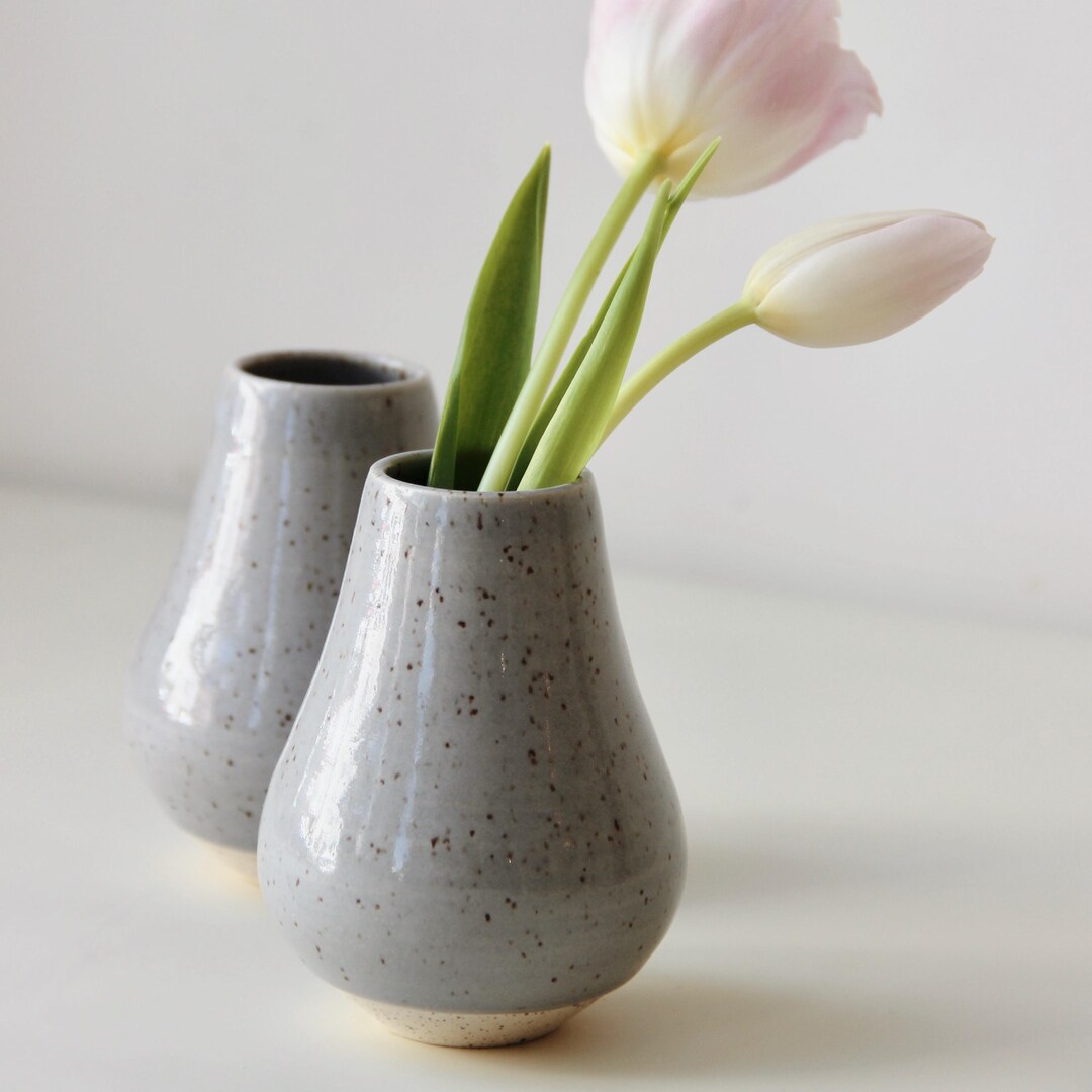 Handmade Ceramic Bud Vase | Grey Vase | Small Flower Vase | Modern ...