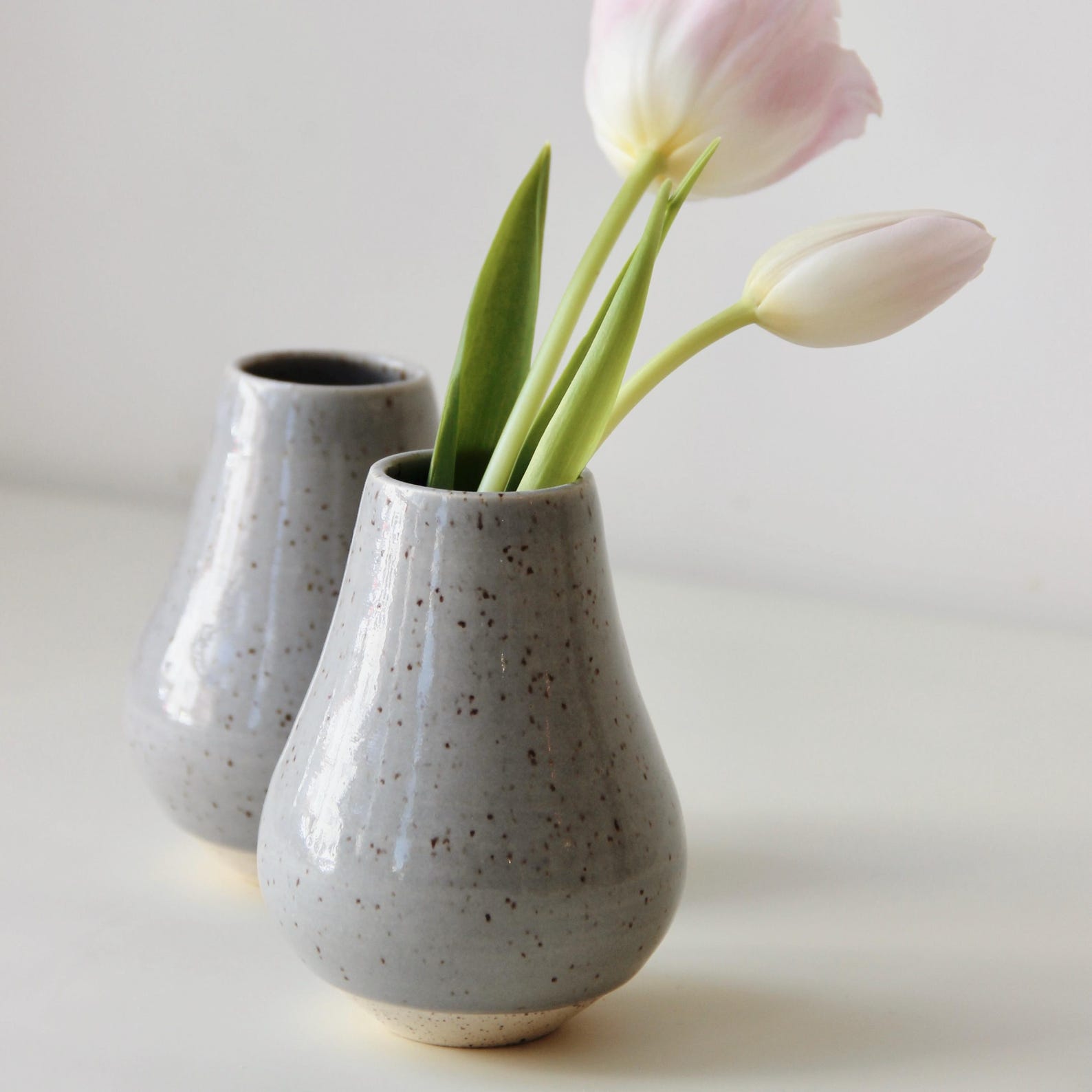 Handmade Ceramic Bud Vase | Grey Vase | Small Flower Vase | Modern ...