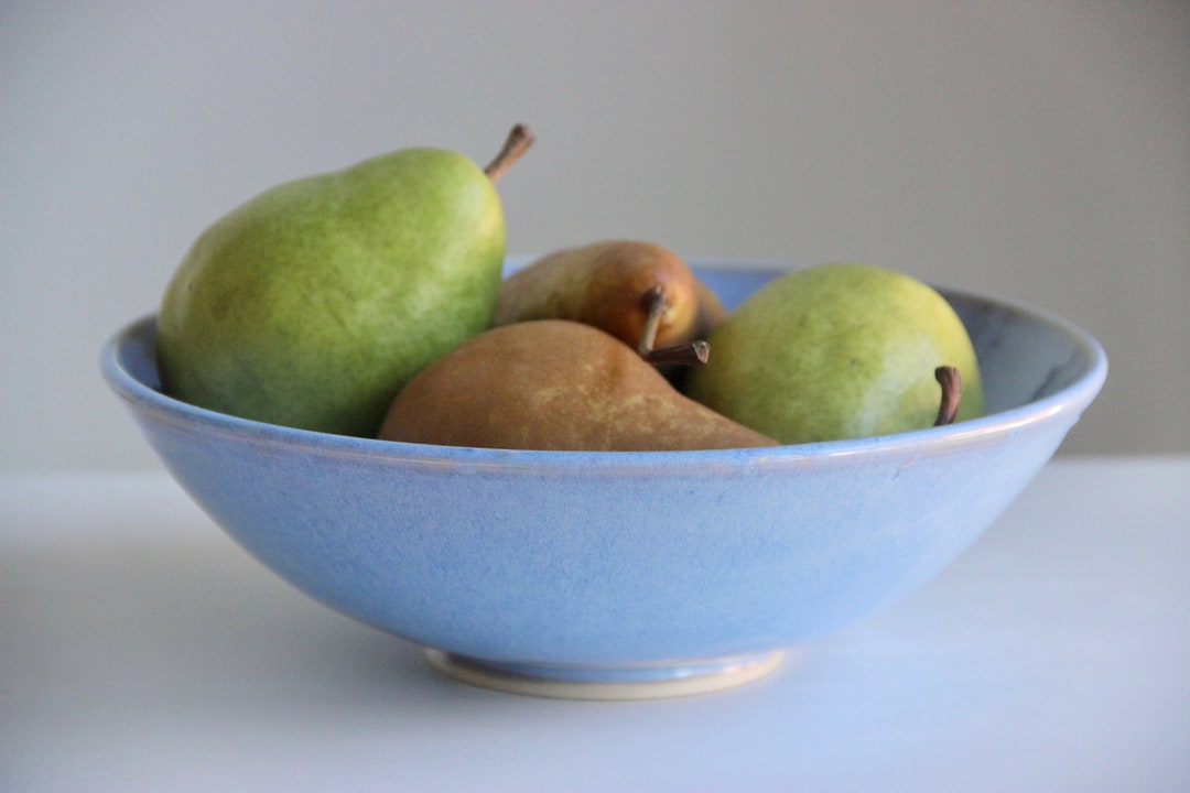 Ceramic Fruit Bowl Handmade Ceramic Serving Dish Blue Ceramic Bowl ...