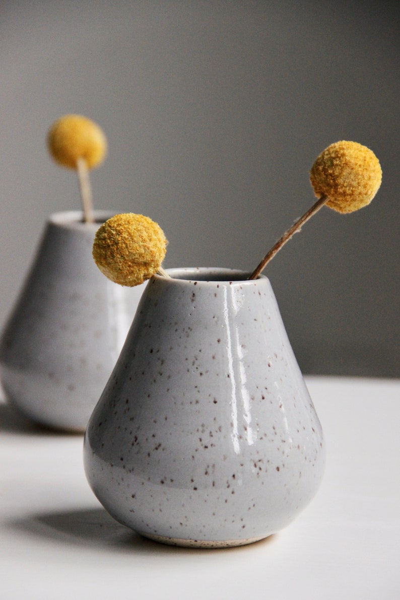 Handmade Ceramic Bud Vase Grey Vase Small Flower Vase - Etsy