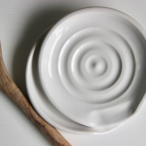 Handmade Ceramic Spoon Rest | White Spoon Holder | Kitchen Utensils ...