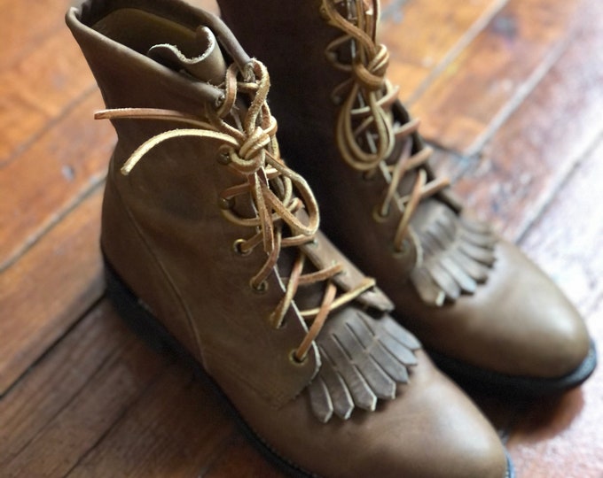 1990s Vintage Justin Ropers, Lace up Western Boots-like NEW!! - Etsy