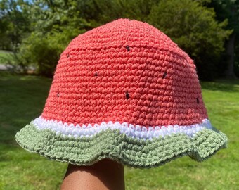 Crochet Watermelon Bucket Hat - Etsy