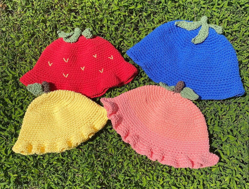 Crochet PATTERN: Fruit Bucket Hat Multiple Sizes | Etsy