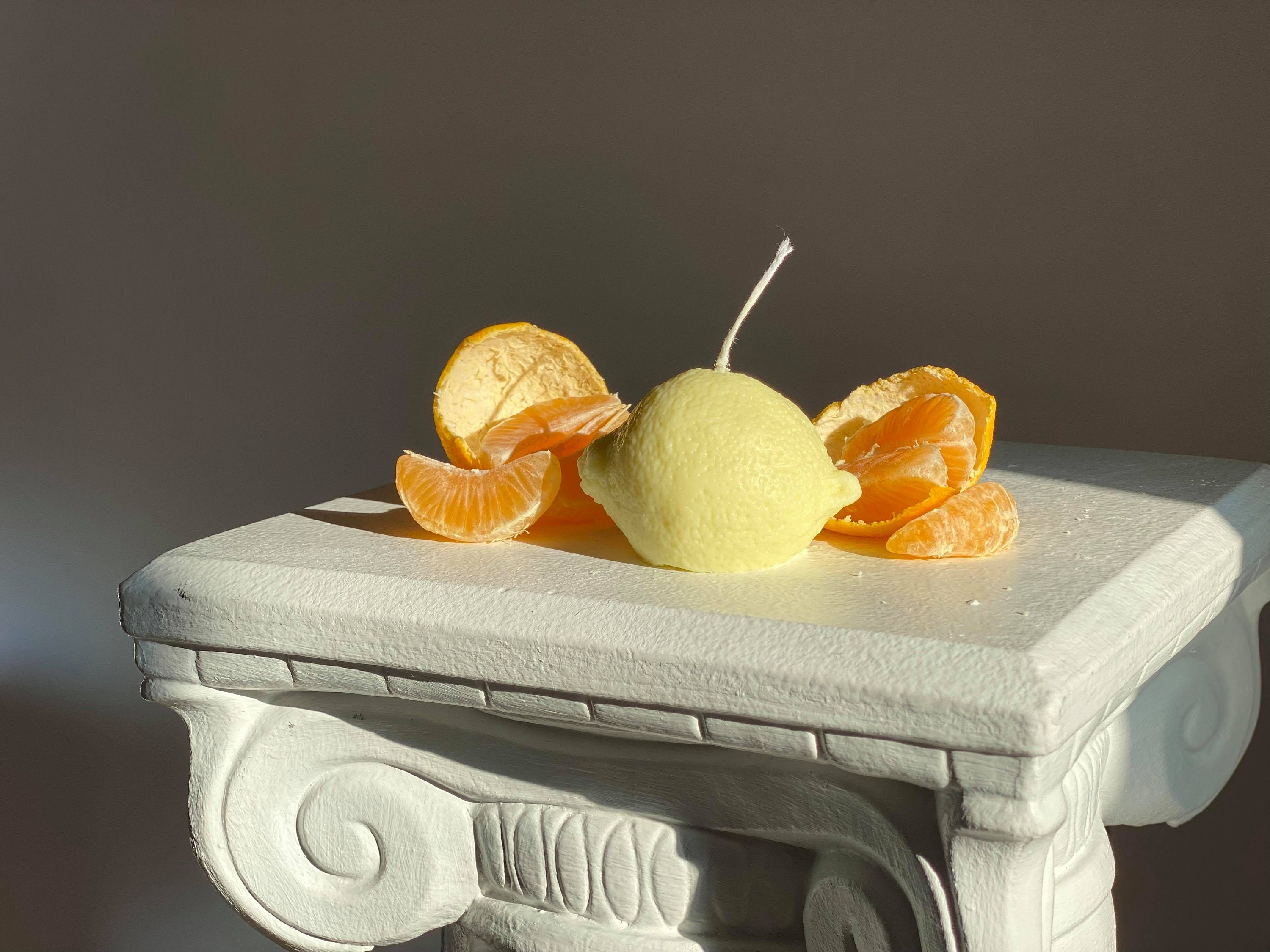 Citrus Mist scent Lemon shaped candle Citrus scented | Etsy