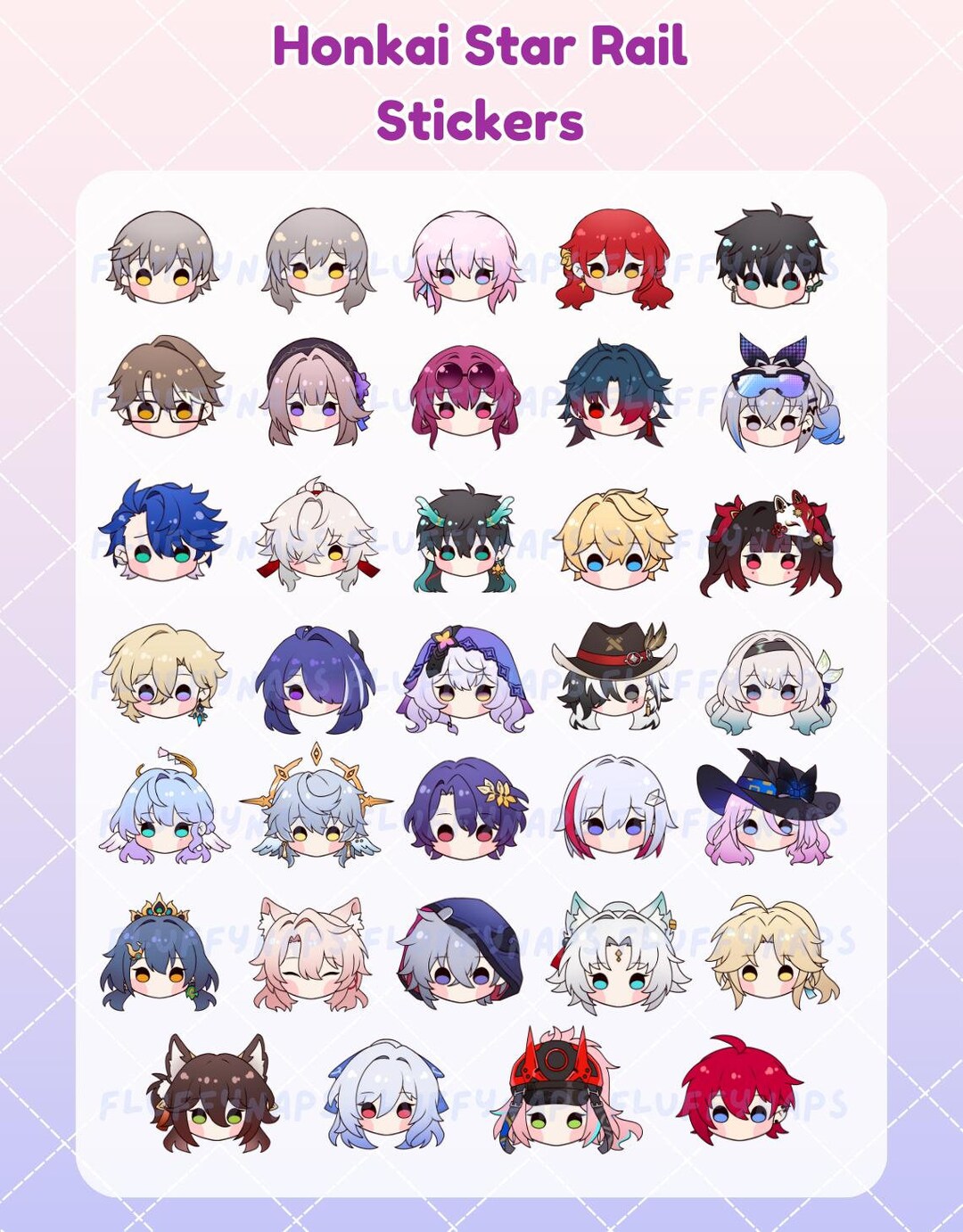 Honkai Star Rail Chibi Stickers - Etsy