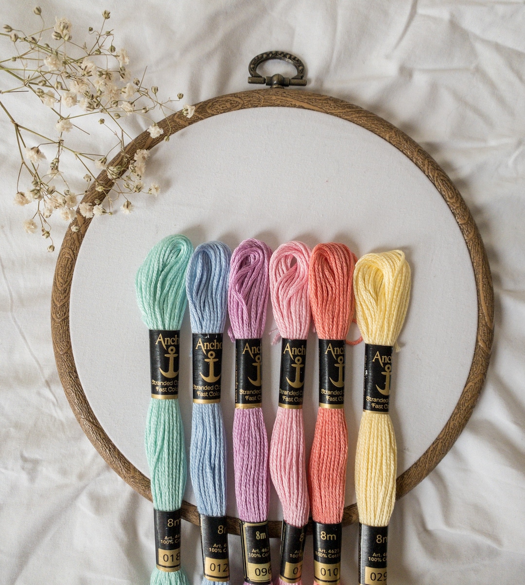 Pastel Colours-anchor Stranded Cotton Embroidery Thread- Set of 6 ...