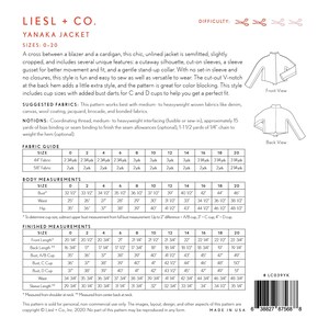 Yanaka Jacket Sewing Pattern Liesl & Co Sizes 0-20 - Etsy