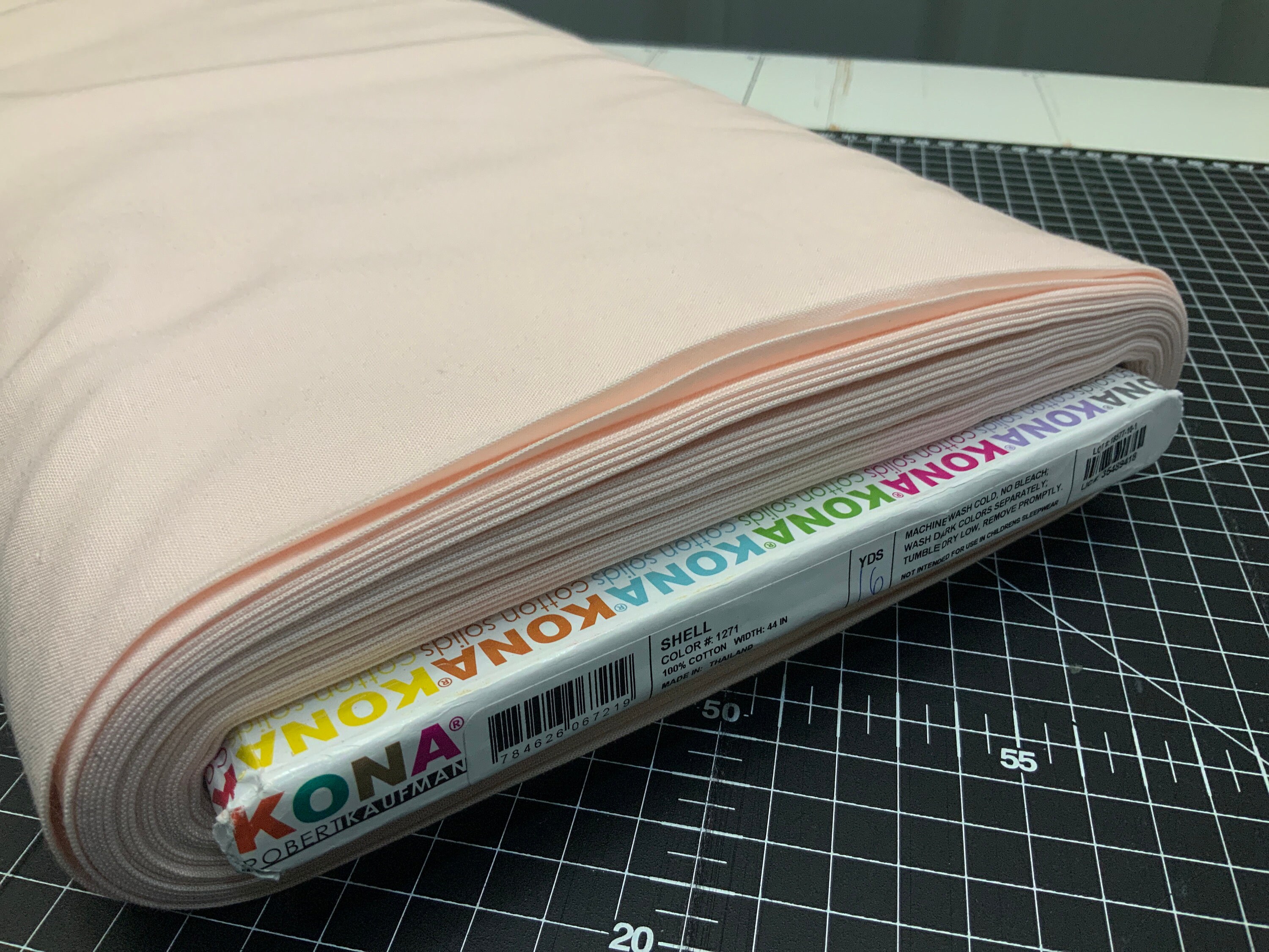Sold by the half metre Robert Kaufman Kona fabric Shell K001-1271 Oeko ...
