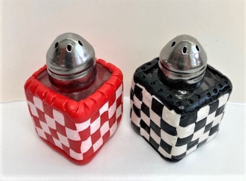 Mini Salt & Pepper Shakers - Mix and Match Checkerboard Design - Create ...