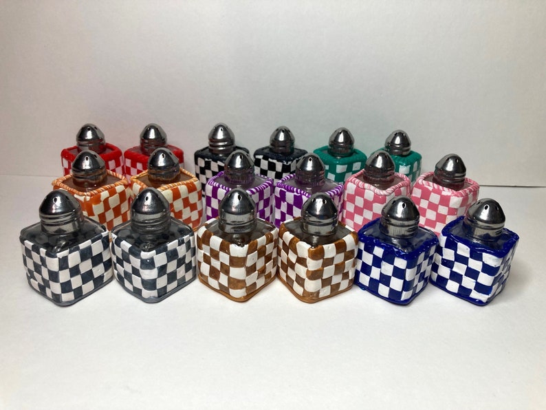 Mini Salt & Pepper Shakers - Mix and Match Checkerboard Design - Create ...