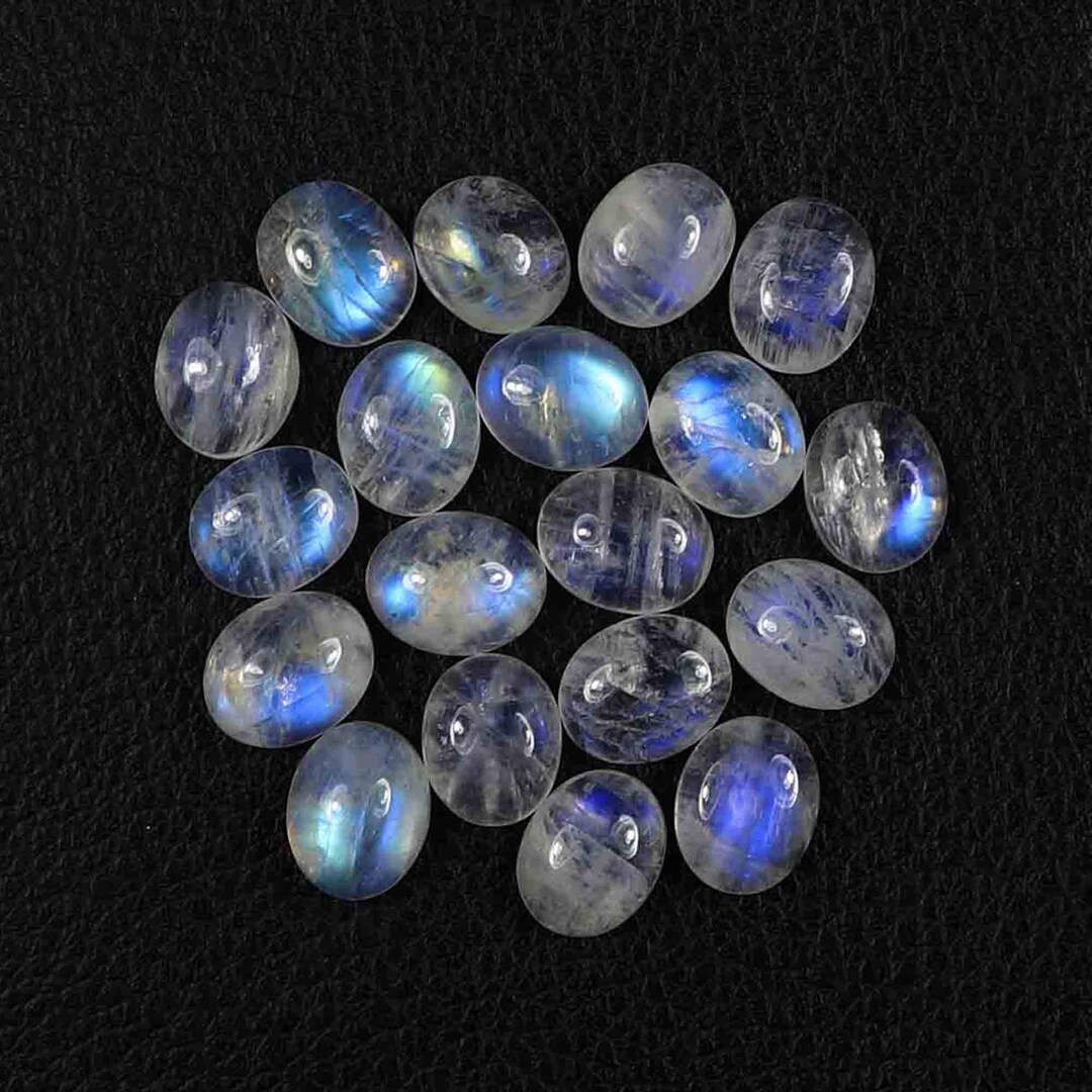 Blue Fire Rainbow Moonstone Calibrated Loose Oval Cabochons - Etsy