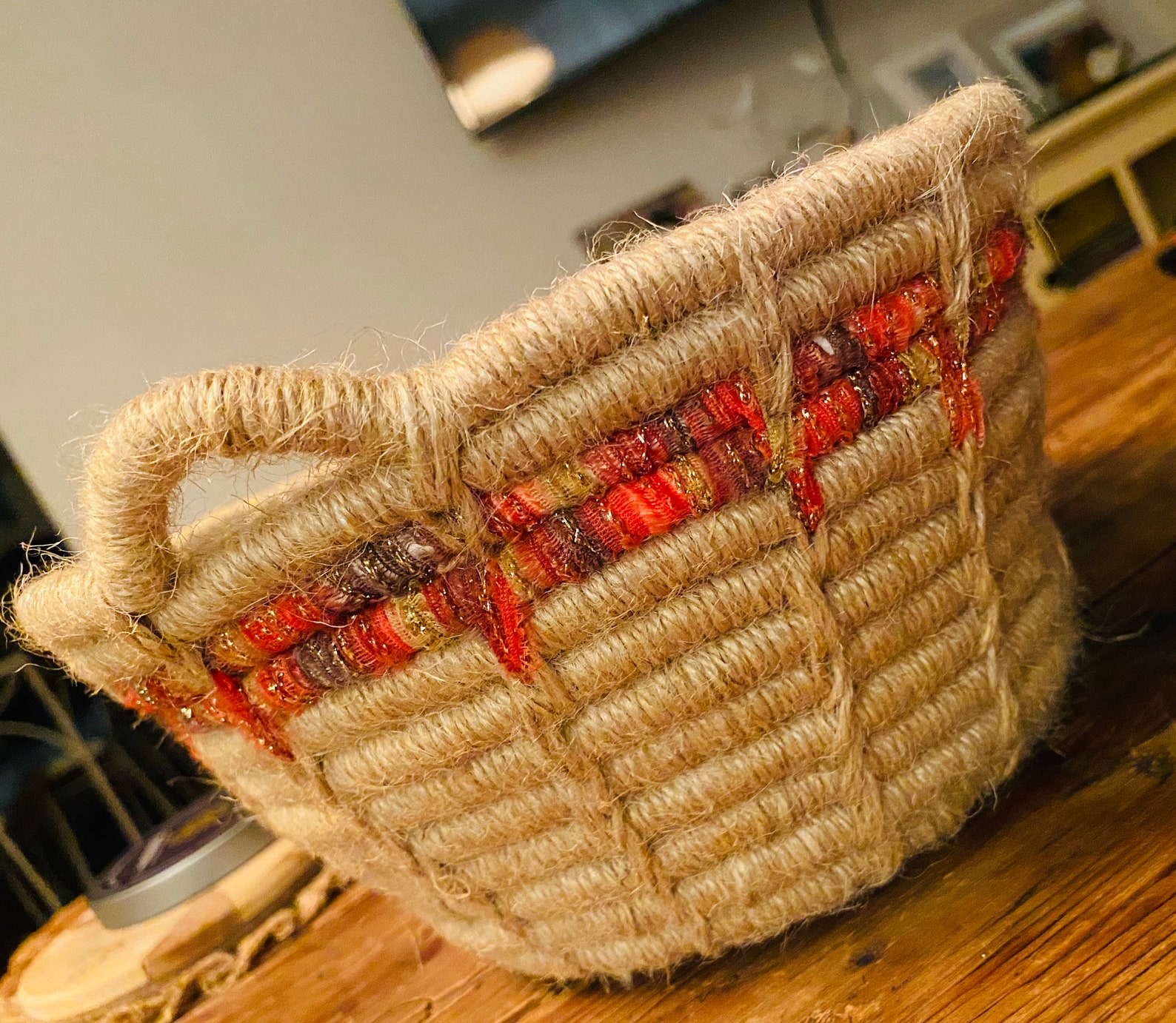 Handmade Coiled Basket - A Pinch of Sparkle - Etsy