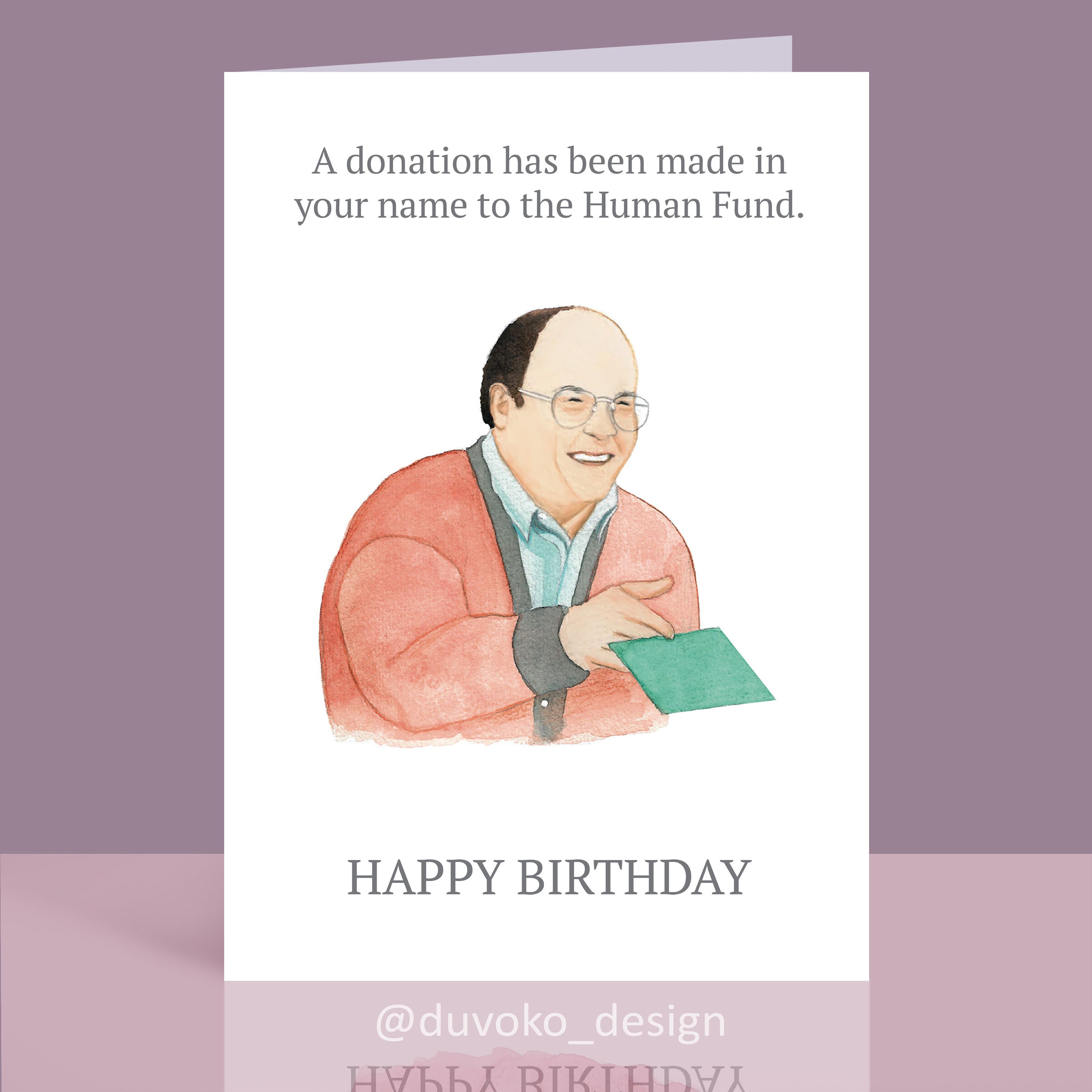 Happy Birthday Card Funny Seinfeld George Costanza Card Printed ...