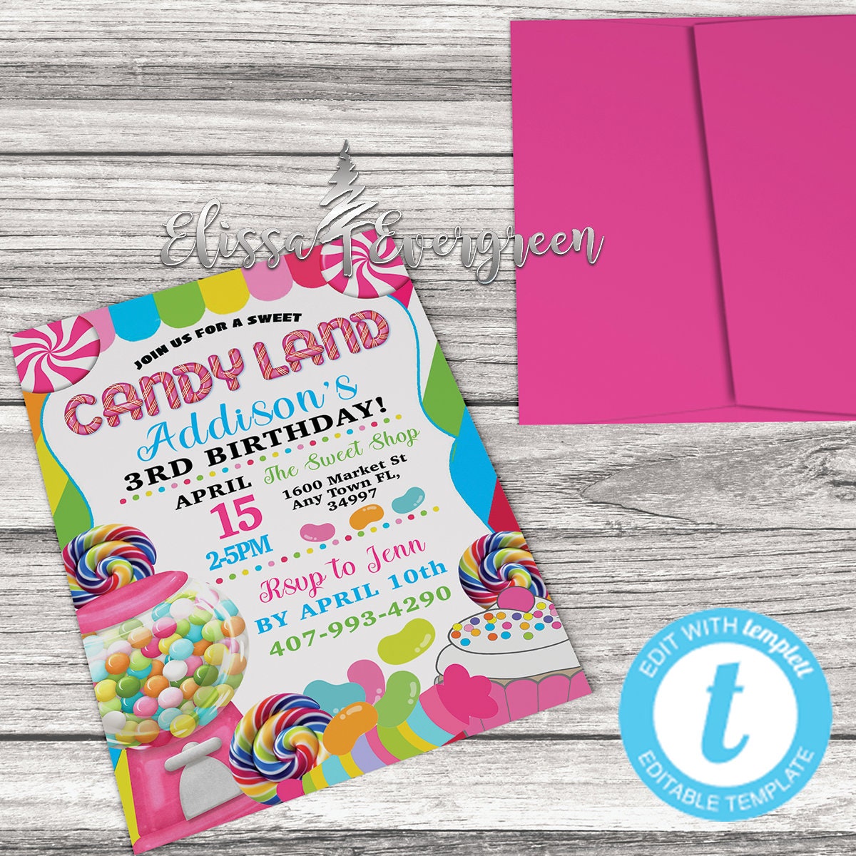 Candy Party Invitation Template