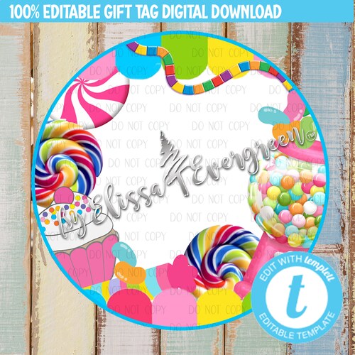 Blank Candyland Editable and Printable Gift Tags - Etsy