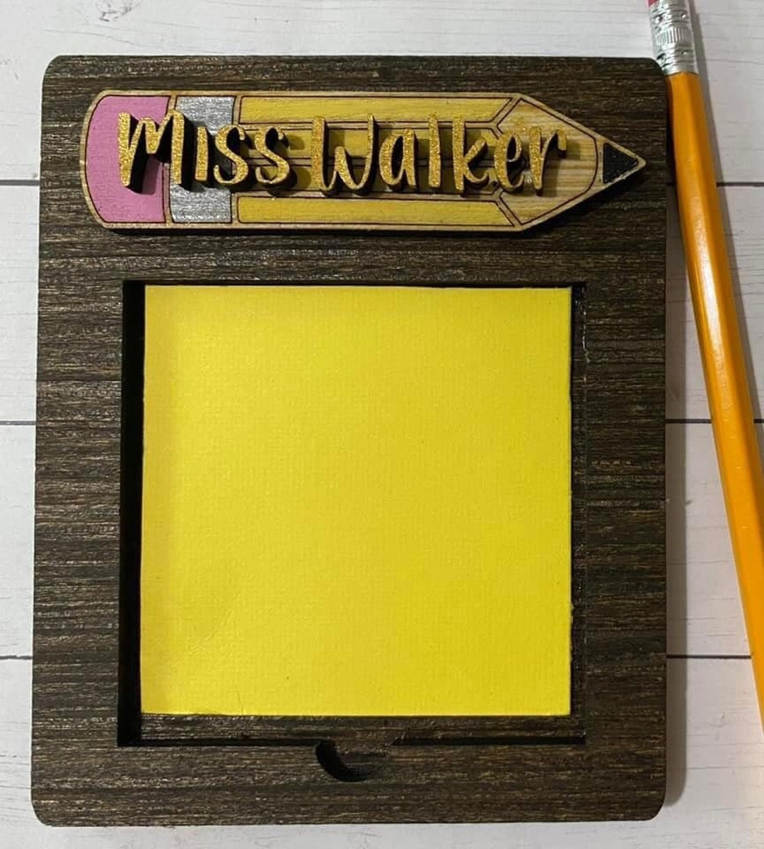 Personalized Post It Note Holder Teacher Gift Desk Set - Etsy