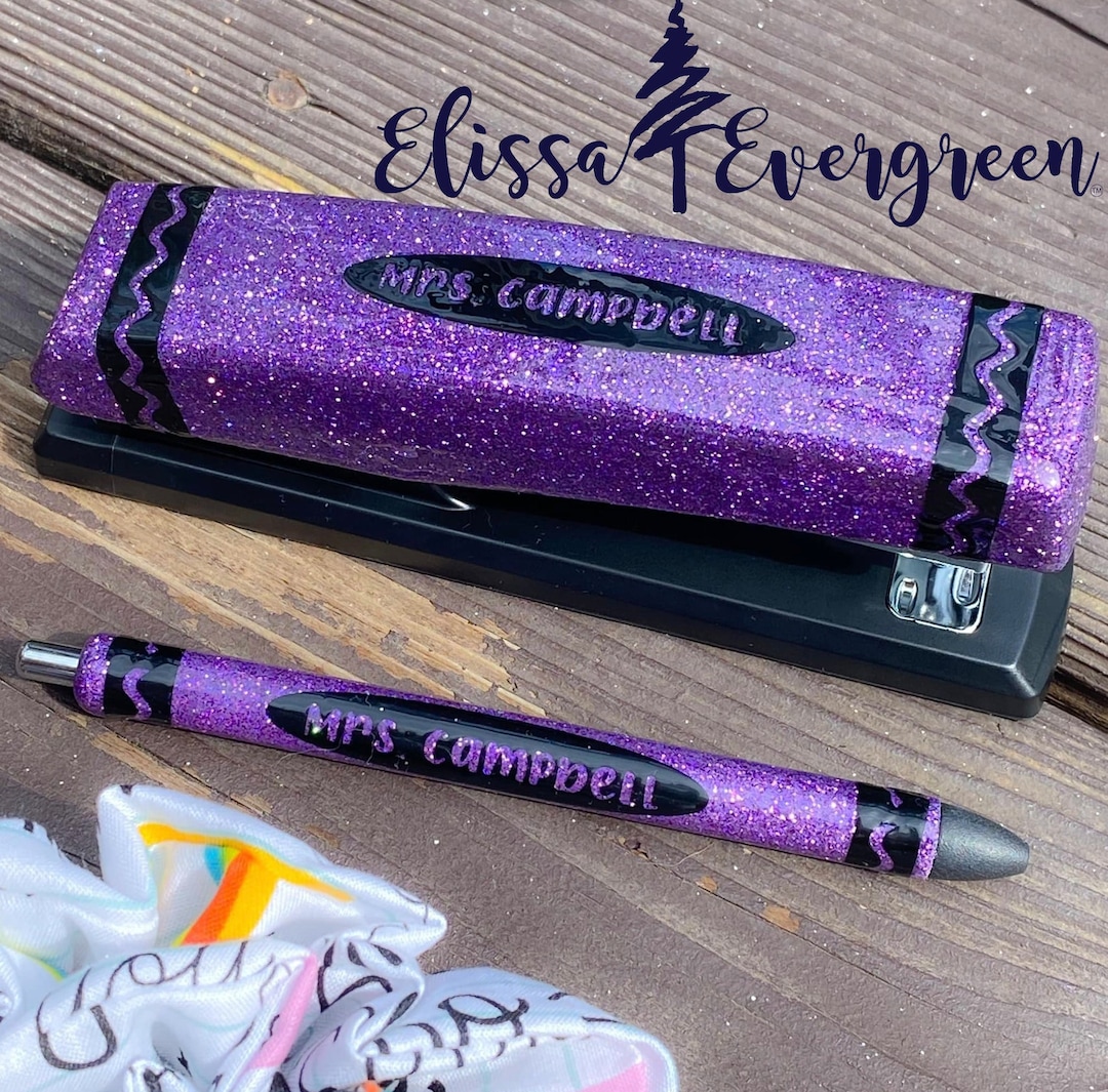 Glitter Crayon Stapler Personalized Stapler Personalized Stapler and ...