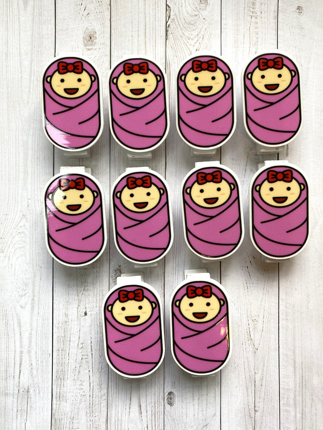 Baby Shower Clips - Girl Baby Shower Clips - Baby Shower Favors - Pink ...