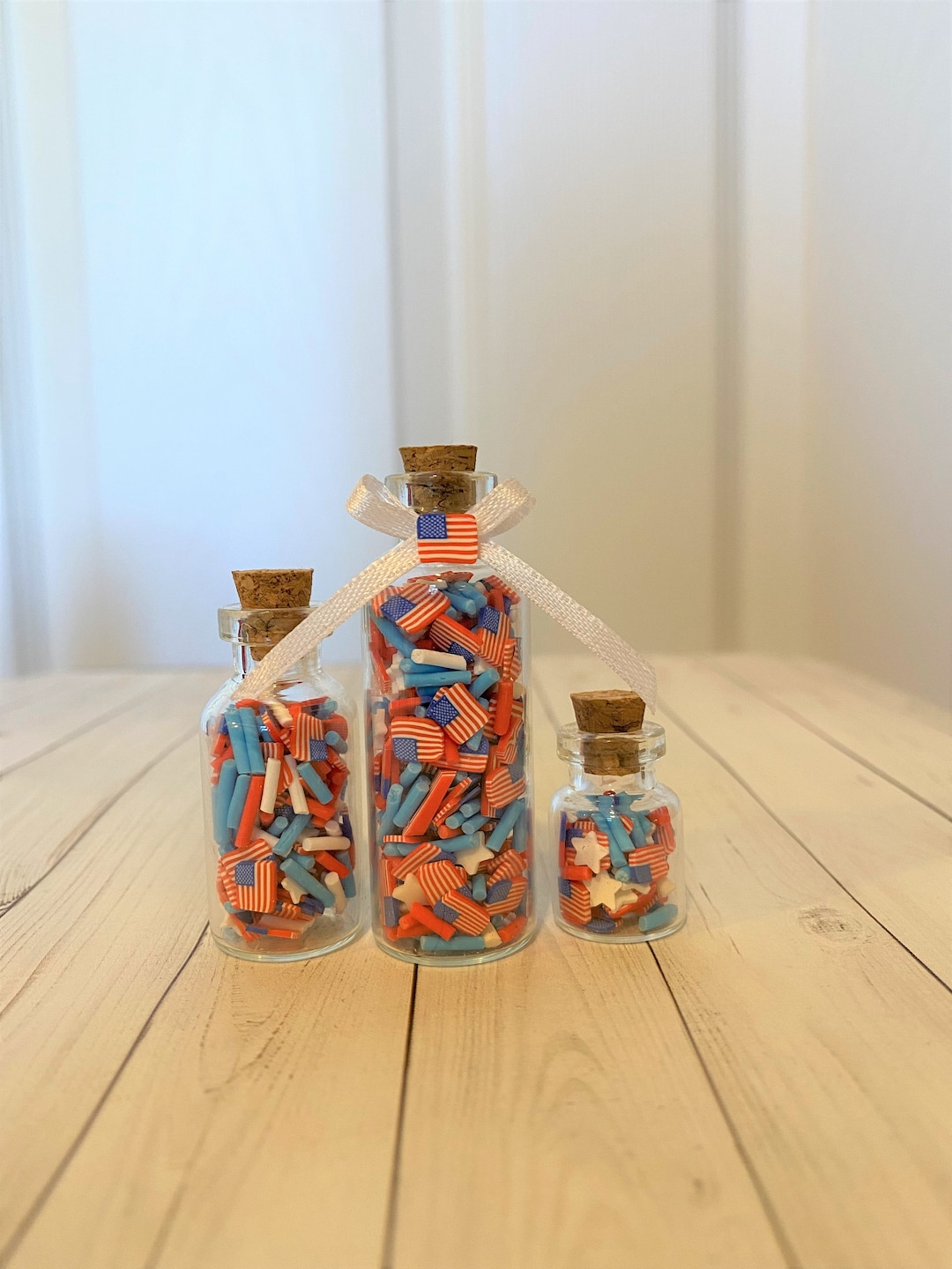 4th of July Tiered Tray Mini Jars - Fourth of July Decor - July Decor ...