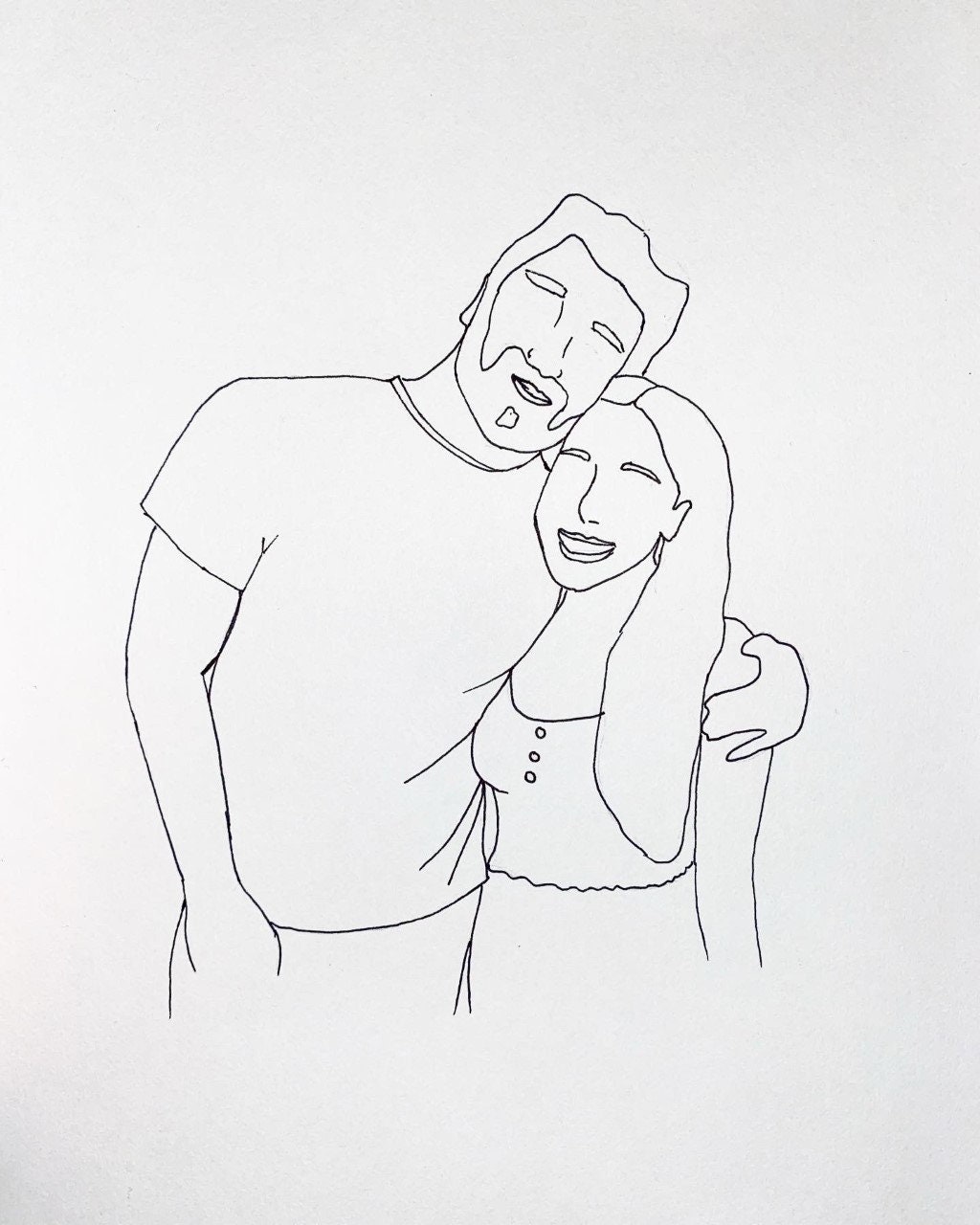 Custom Fine Line Drawings Framed | Etsy