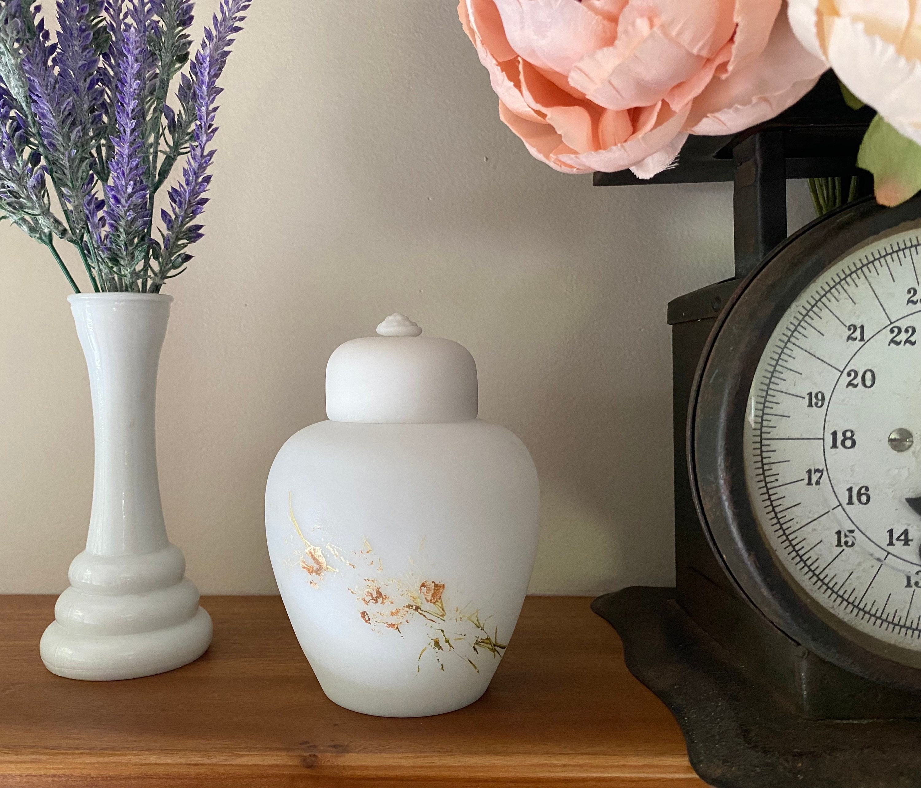 Vintage White Satin Glass Ginger Jar, Victorian Ginger Jar - Etsy