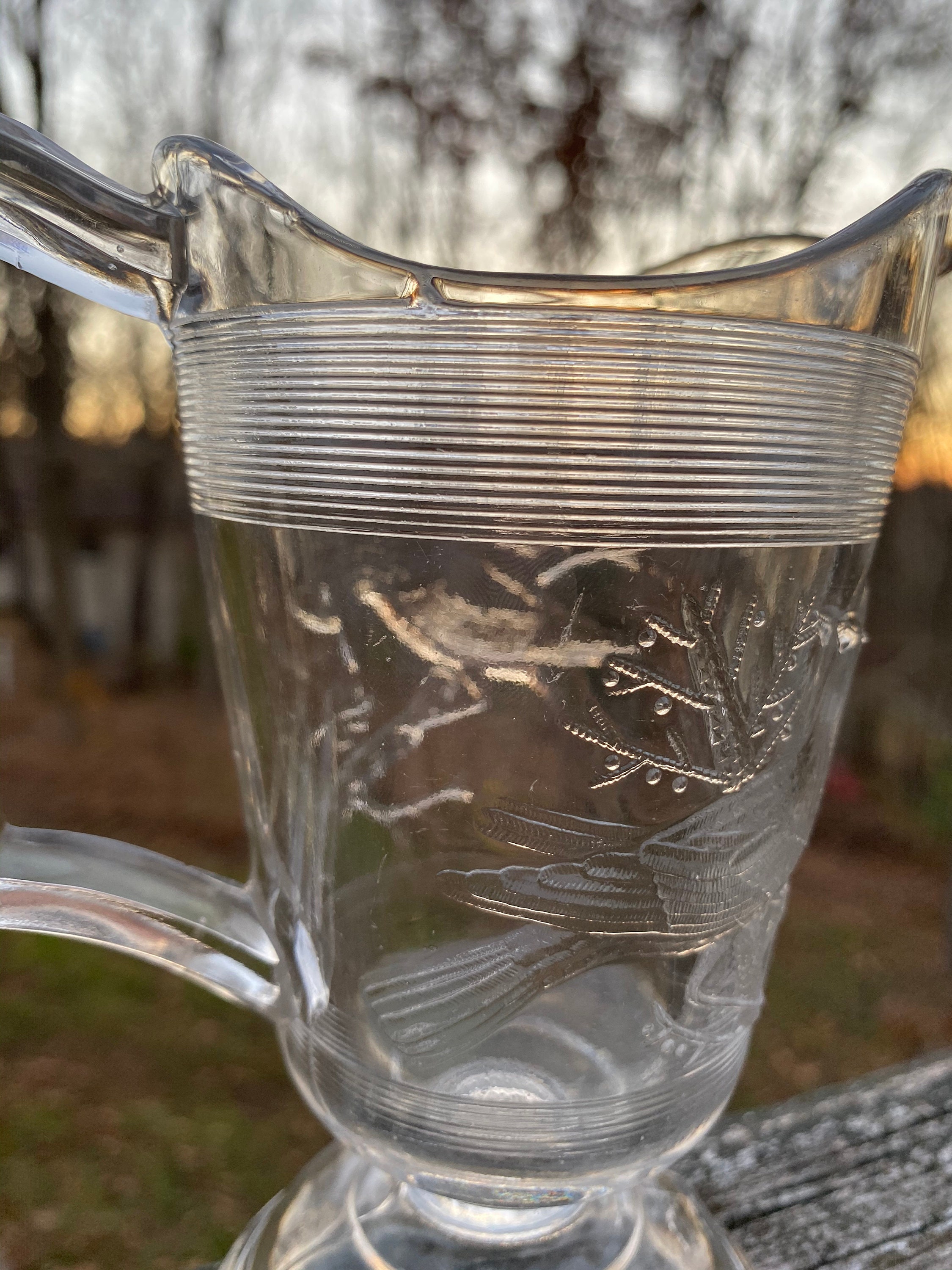 EAPG Flint Glass Cardinal Pedestal Creamer Mini Pitcher | Etsy