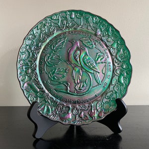 Vintage Imperial Glass 12 Days of Christmas "two Turtle Doves" Plate in ...