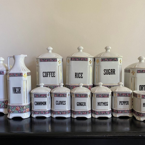 Antique Canister Set Czechoslovakia - Etsy
