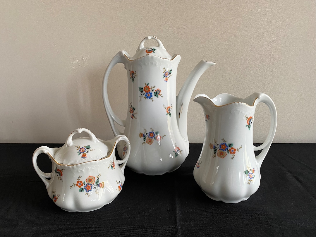 Vintage WÜRTTEMBERG 3 Piece Porcelain Tea Set, Made in Germany, Teapot ...